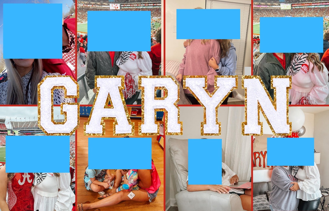 Fully Custom Preppy Monogram Desktop Wallpaper Collage - Etsy