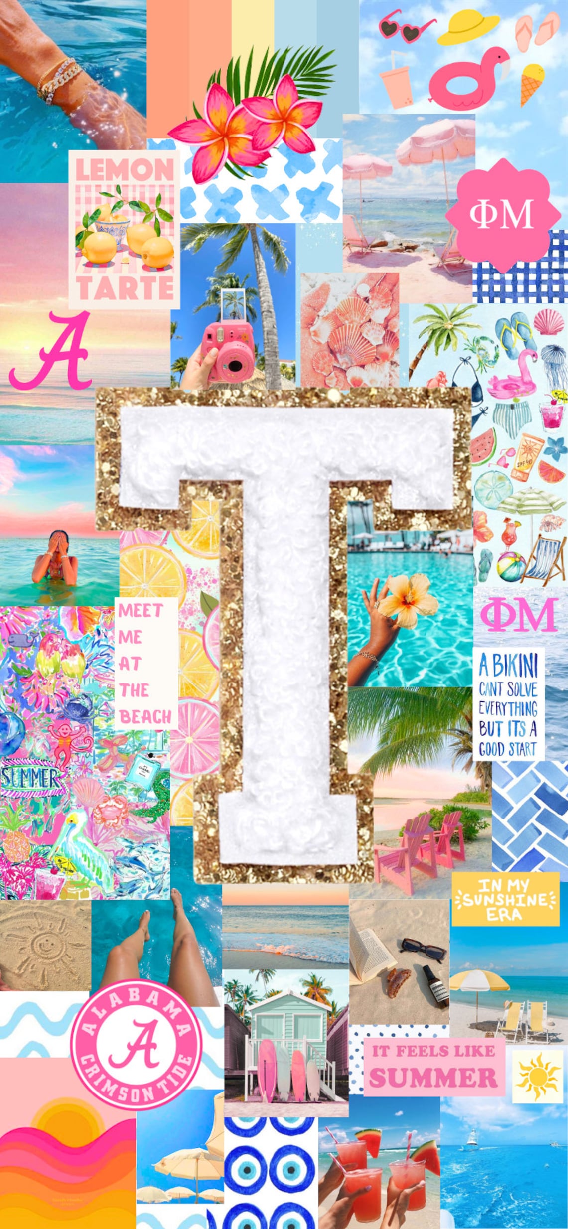 Fully Custom Preppy Monogram Desktop Wallpaper Collage - Etsy