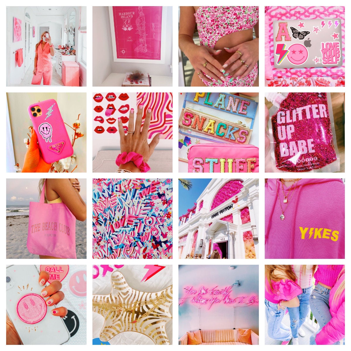 350 Photos Preppy Wall Collage Photo Kit digital Download - Etsy