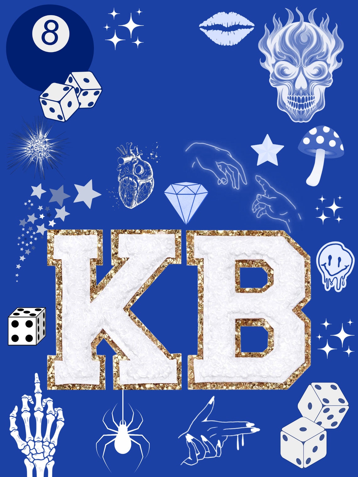 Fully Custom Preppy Monogram Desktop Wallpaper Collage - Etsy