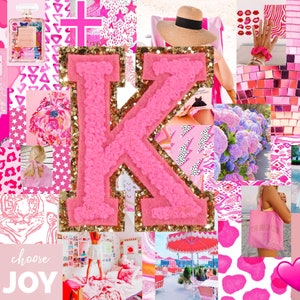 Custom Pink Preppy Monogram Desktop Wallpaper Collage - Etsy Ireland