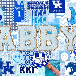 Custom Blue Preppy Monogram Desktop Wallpaper Collage - Etsy