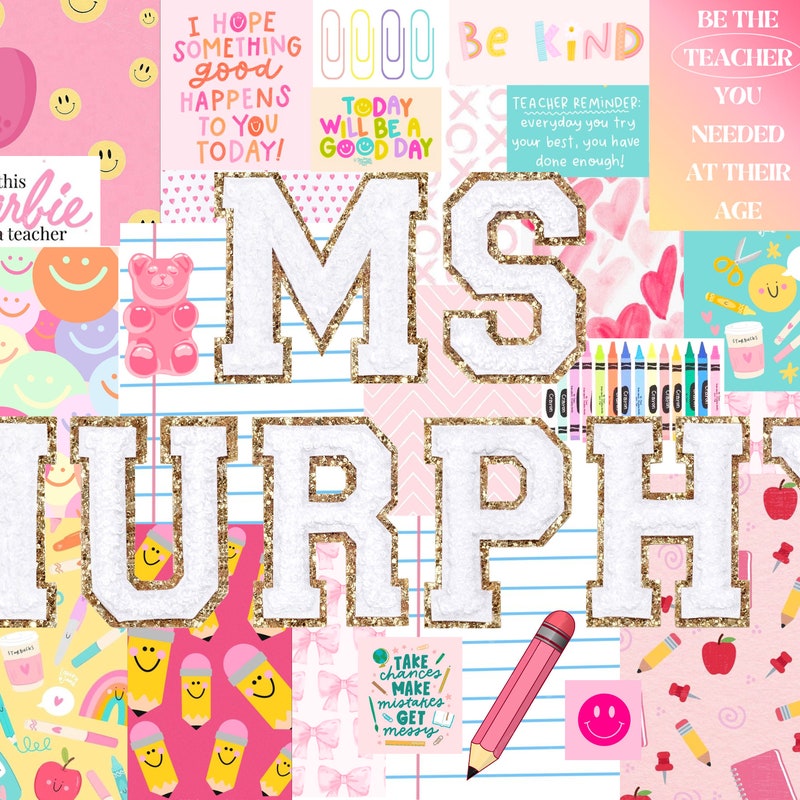 Letter Preppy Wallpaper - Etsy