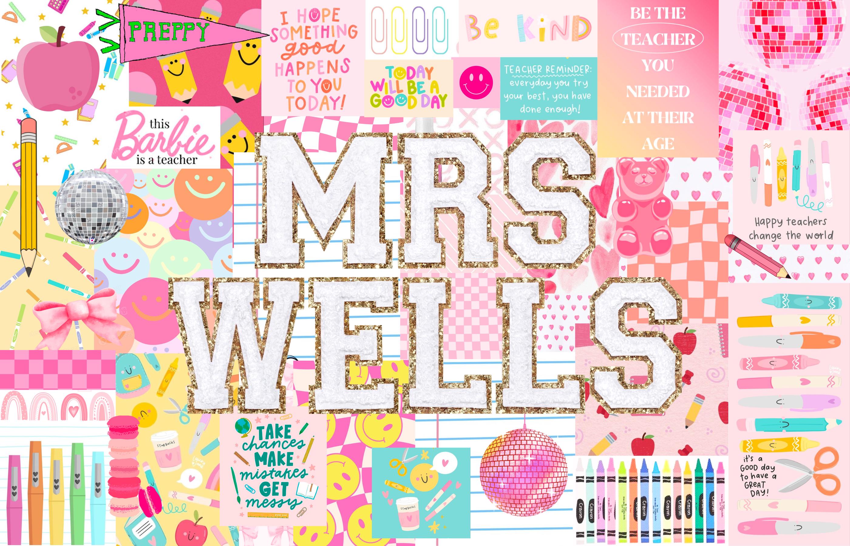 Custom Teacher Preppy Monogram Desktop Wallpaper Collage - Etsy
