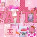 Custom Pink Preppy Monogram Desktop Wallpaper Collage - Etsy