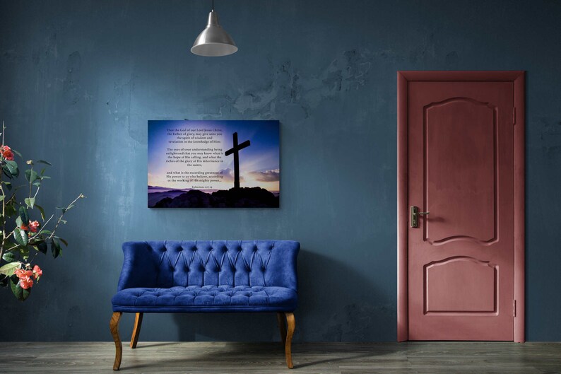 Ephesians 1:17-19, Christian Inspirational Canvas Wall Art Prints ...