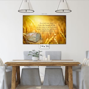 John 6-35 Jesus Said I Am the Bread of Life, Inspirational Canvas Wall ...