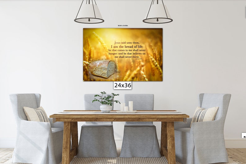 John 6-35 Jesus Said I Am the Bread of Life, Inspirational Canvas Wall ...