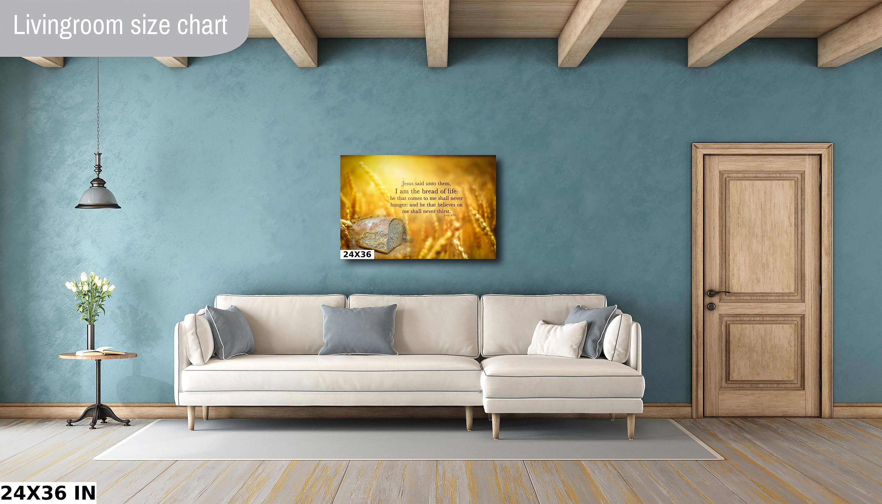 John 6-35 Jesus Said I Am the Bread of Life, Inspirational Canvas Wall Art Prints, Christian ...