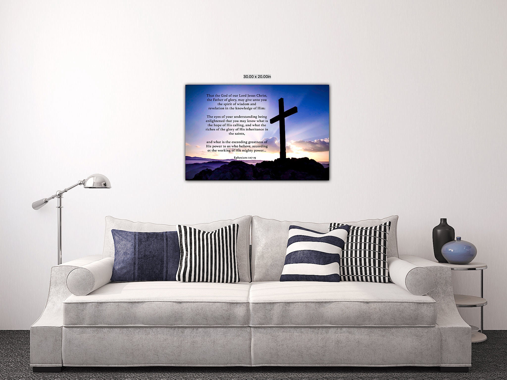 Ephesians 1:17-19, Christian Inspirational Canvas Wall Art Prints ...