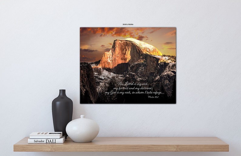 Psalm 18:2, the Lord is My Rock, Christian Inspirational Canvas Wall ...