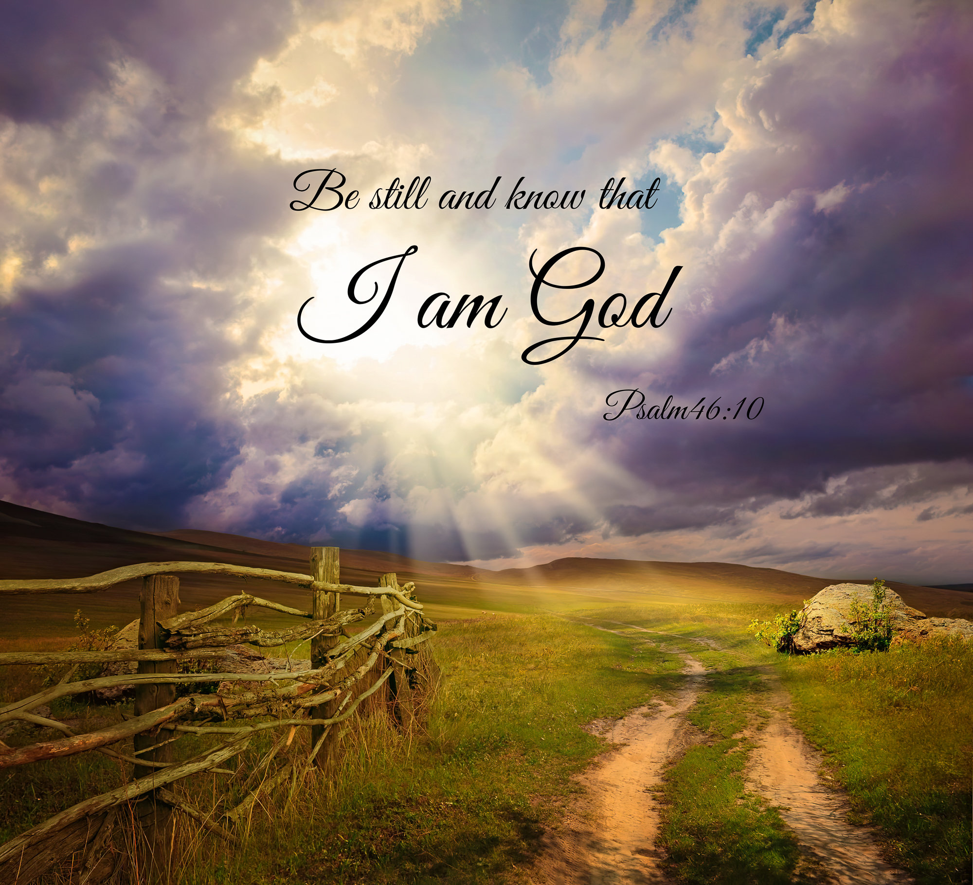 Psalm 46:10 Scripture Landscape Canvas, Be Still and Know That I Am God ...