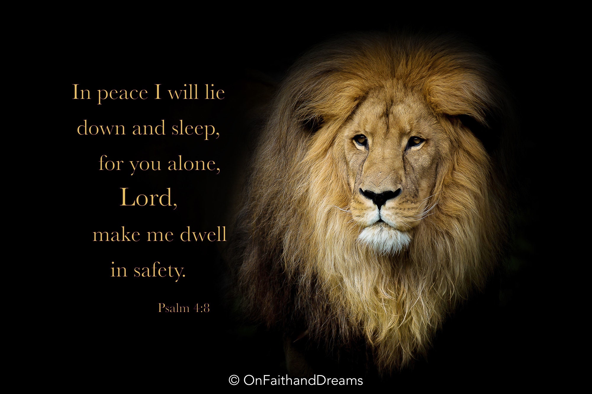 Psalm 4:8 Bible Verse Canvas, Scripture Art Pictures, Inspirational ...