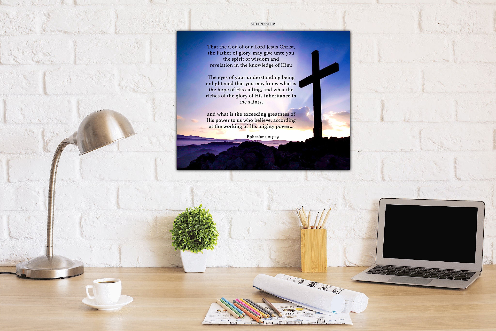 Ephesians 1:17-19, Christian Inspirational Canvas Wall Art Prints ...