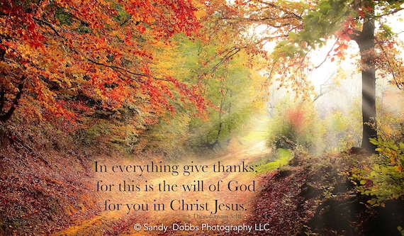 1 Thessalonians 5:18 in Everything Give Thanks Inspirational - Etsy