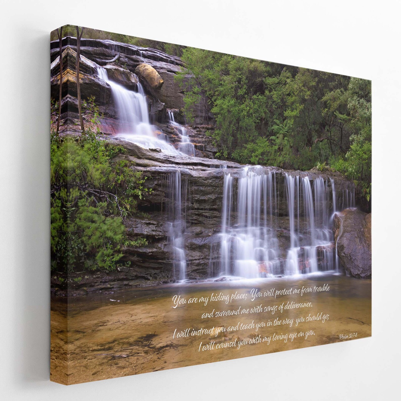 Psalm 32:7-8 Christian Inspirational Canvas Wall Art Prints, God's ...