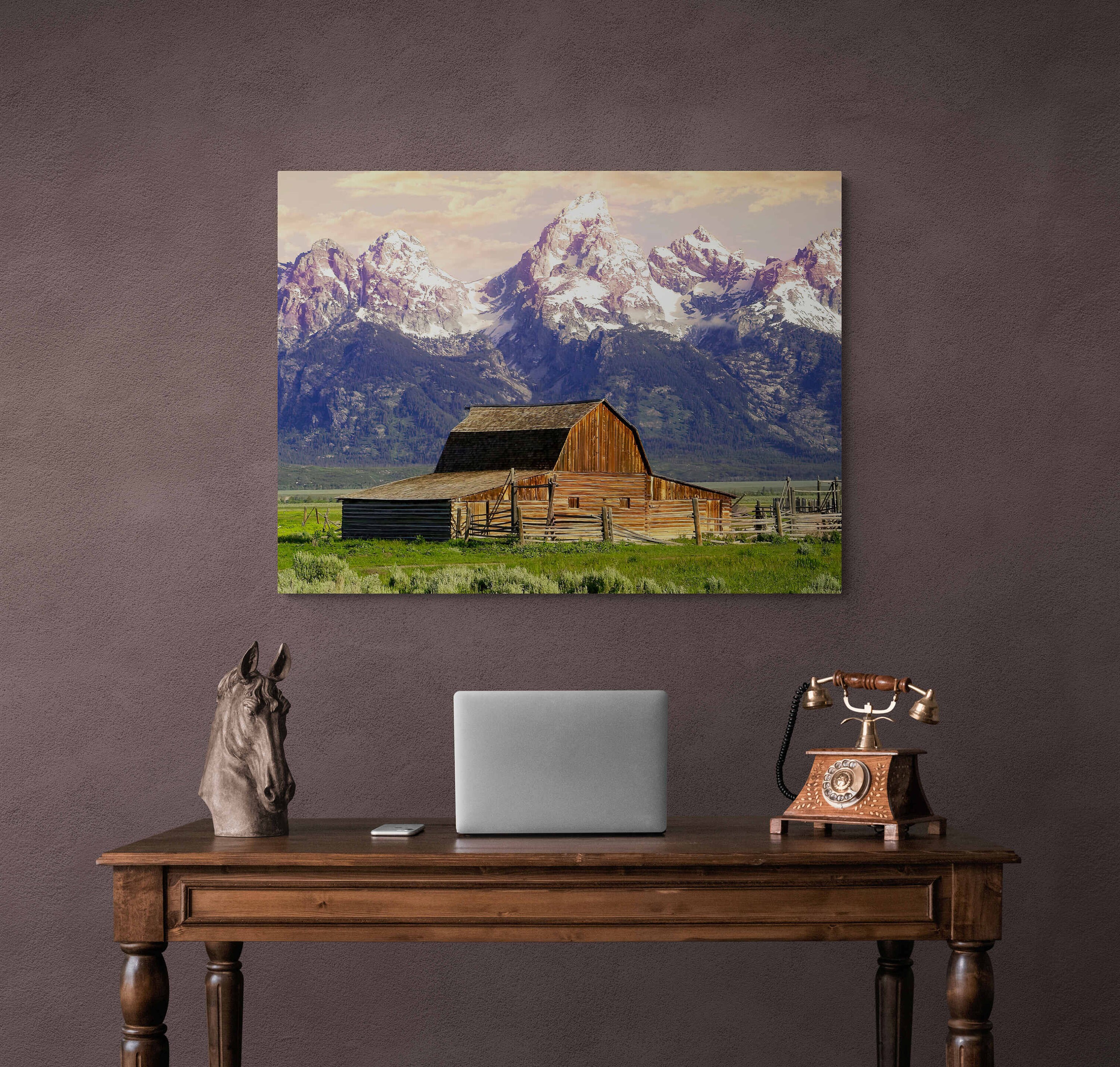 Grand Tetons National Park Metal Photo Print, Moulton Barn, Mountain ...