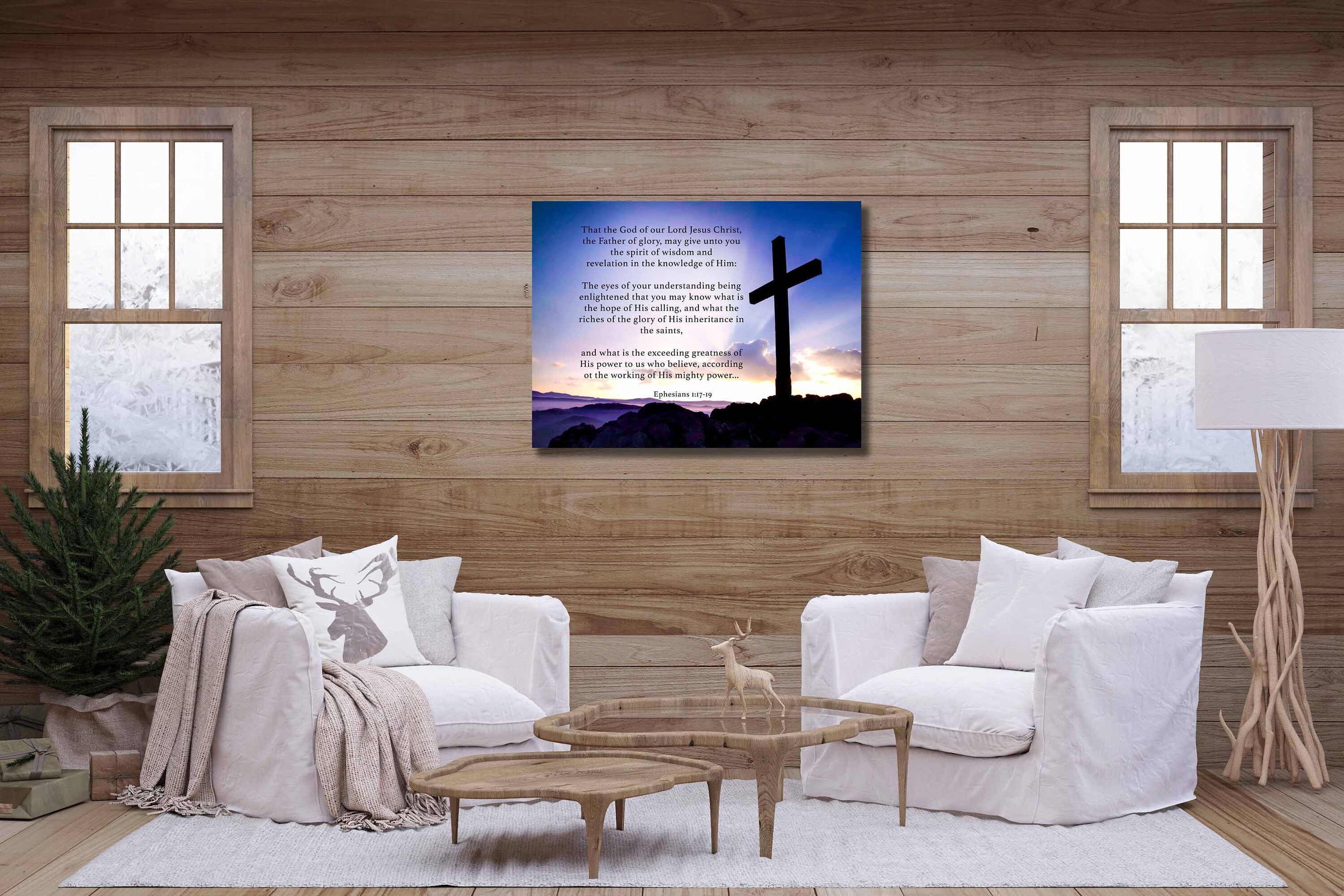 Ephesians 1:17-19, Christian Inspirational Canvas Wall Art Prints ...