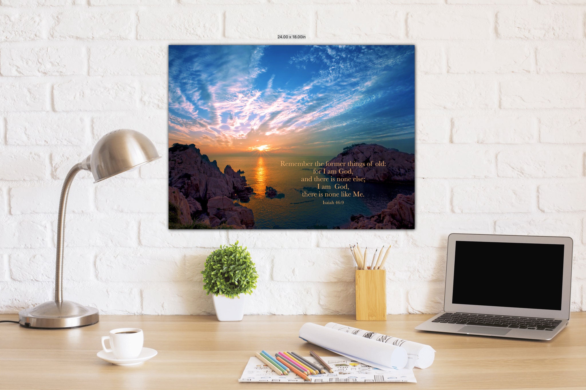 Isaiah 46:9 Wall Print, Bible Verse Wall Art, Inspirational Canvas Wall ...