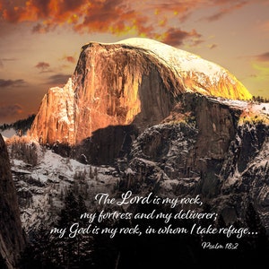 Psalm 18:2, the Lord is My Rock, Christian Inspirational Canvas Wall ...