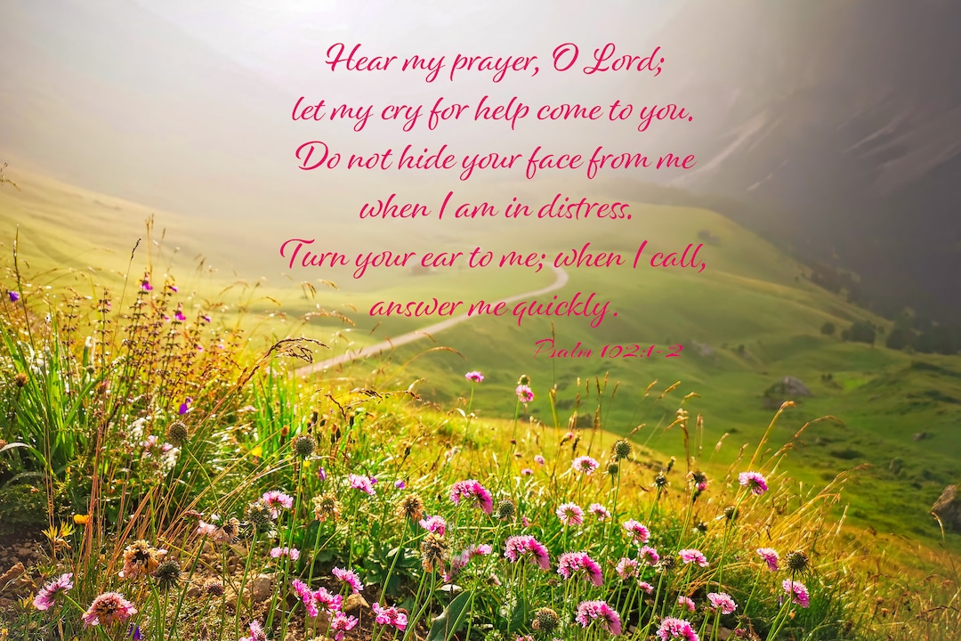Psalm 102:1-2, Hear My Prayer O Lord, Bible Verse Canvas Wall Art ...