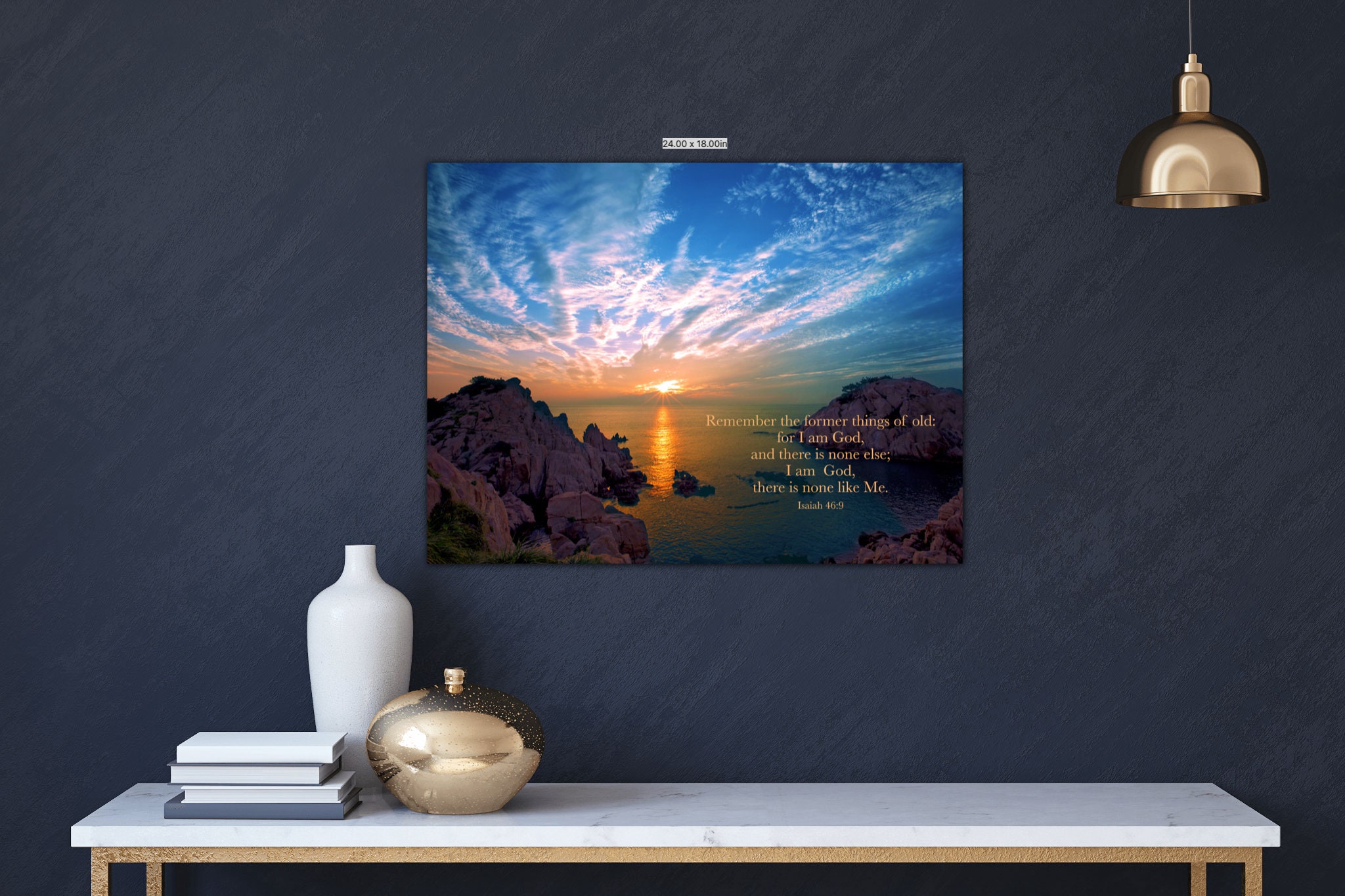 Isaiah 46:9 Wall Print, Bible Verse Wall Art, Inspirational Canvas Wall ...