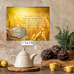 John 6-35 Jesus Said I Am the Bread of Life, Inspirational Canvas Wall ...