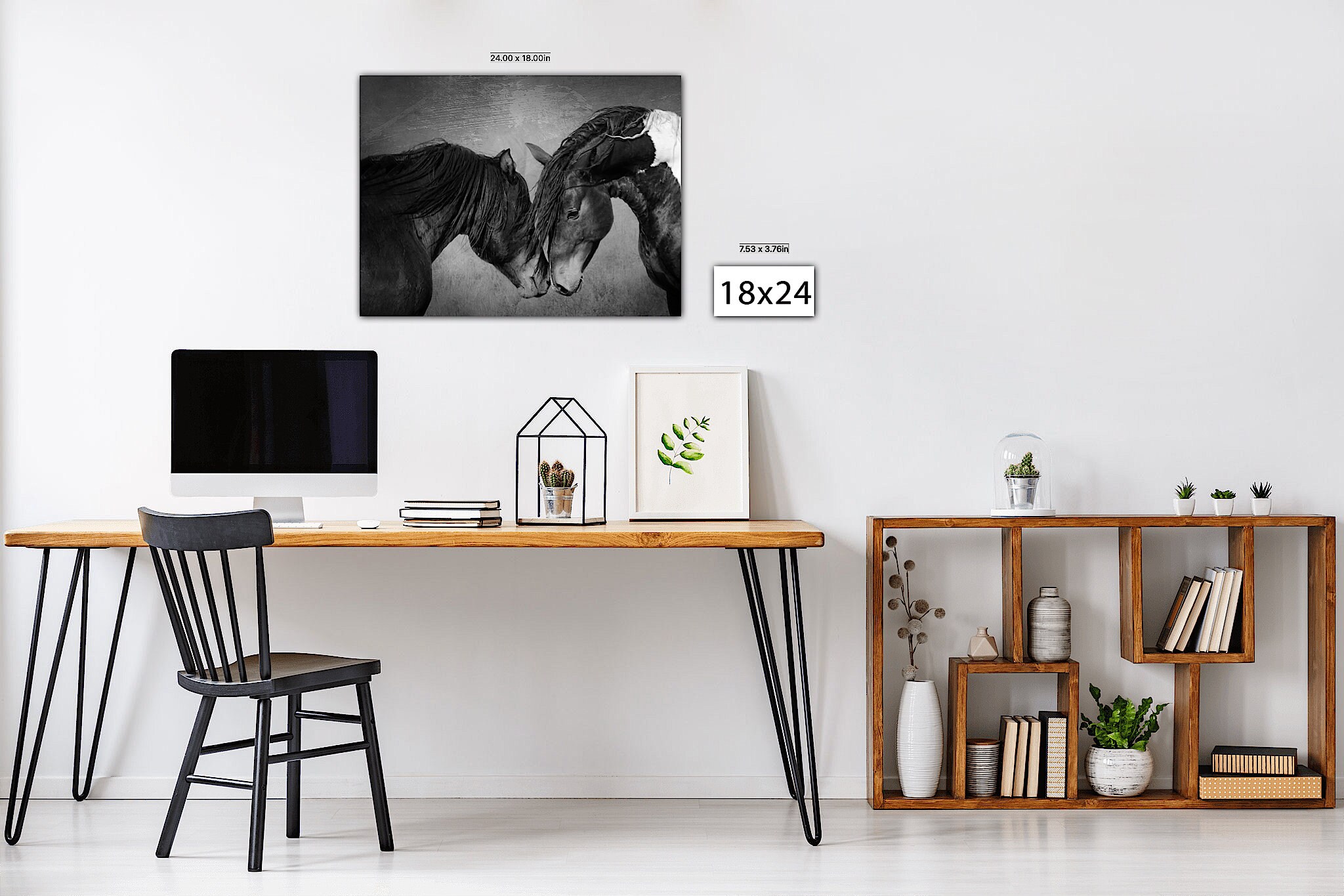 Wild Horse Art, Mustang Black White Photo, Western Cowboy, Rustic ...