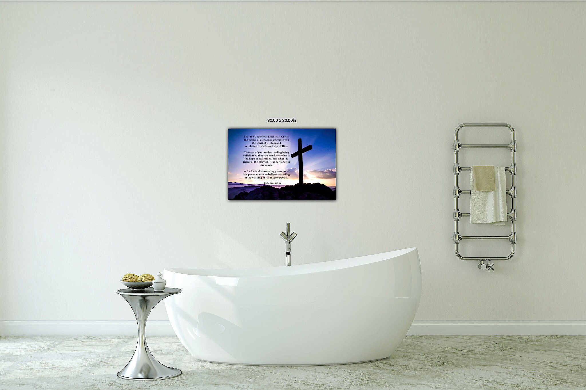 Ephesians 1:17-19, Christian Inspirational Canvas Wall Art Prints ...