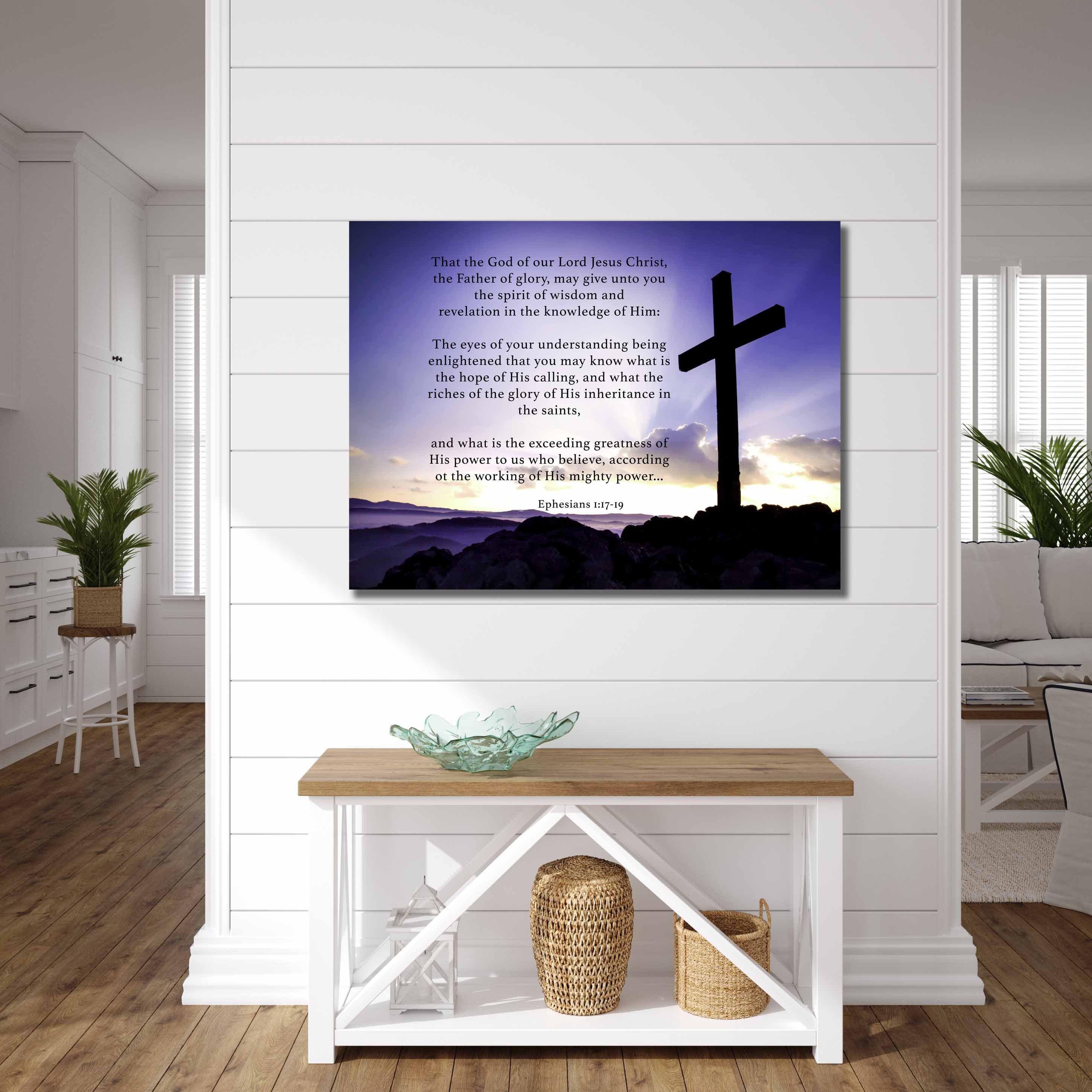Ephesians 1:17-19, Christian Inspirational Canvas Wall Art Prints ...