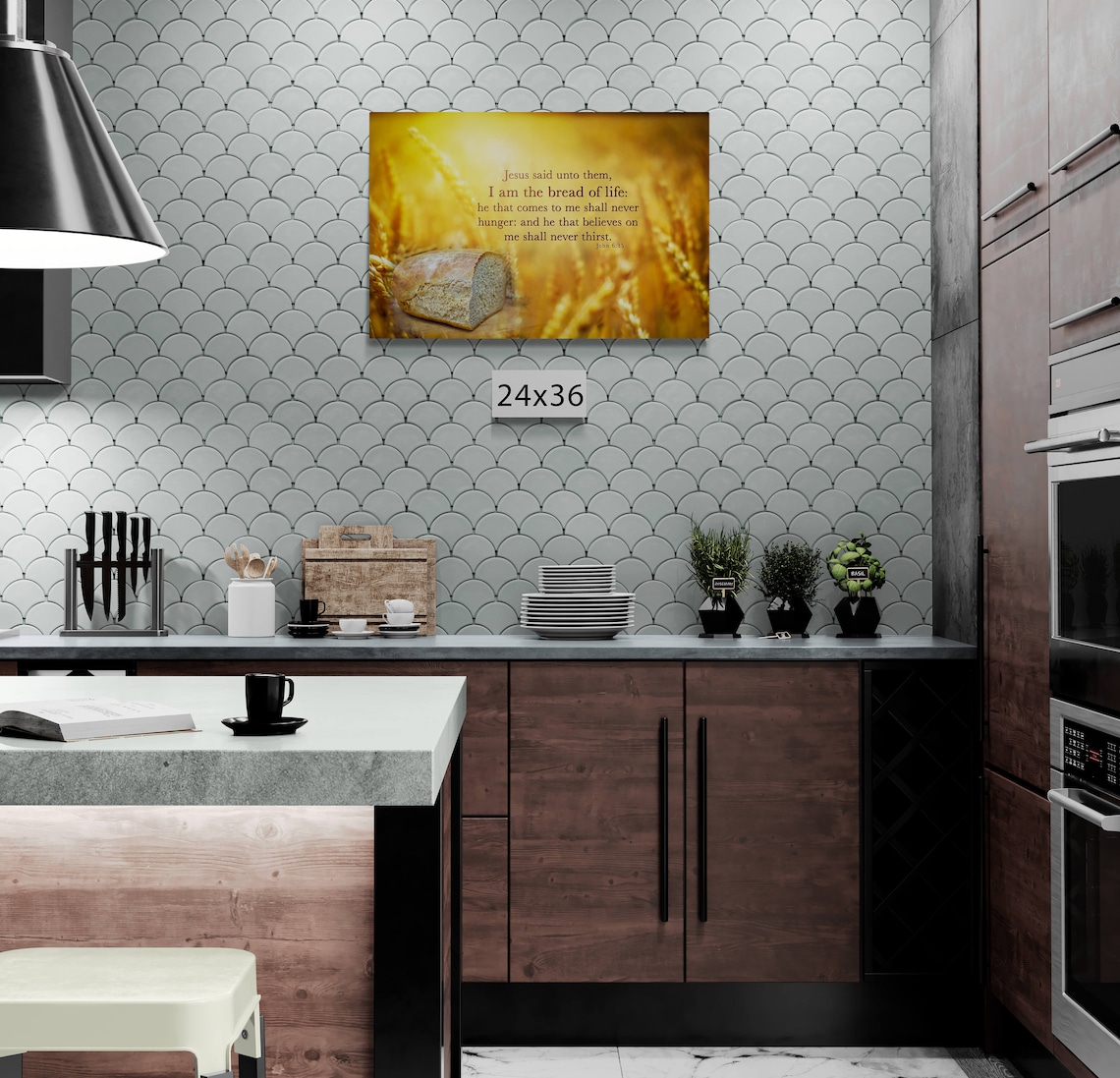 John 6-35 Jesus Said I Am the Bread of Life, Inspirational Canvas Wall Art Prints, Christian ...