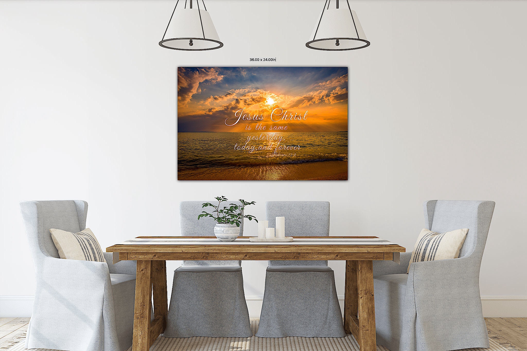 Hebrews 13:8 Wall Art, Jesus Christ the Same, Christian Inspirational ...