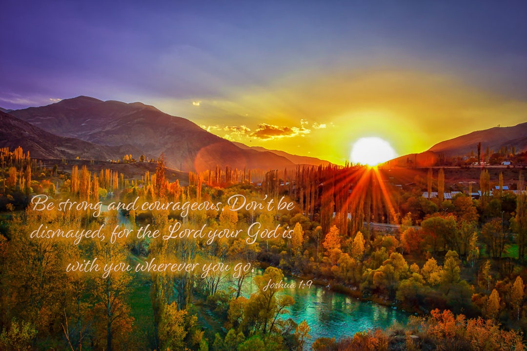 Joshua 1:9, Inspirational Canvas Wall Art Prints, Scripture Photo ...