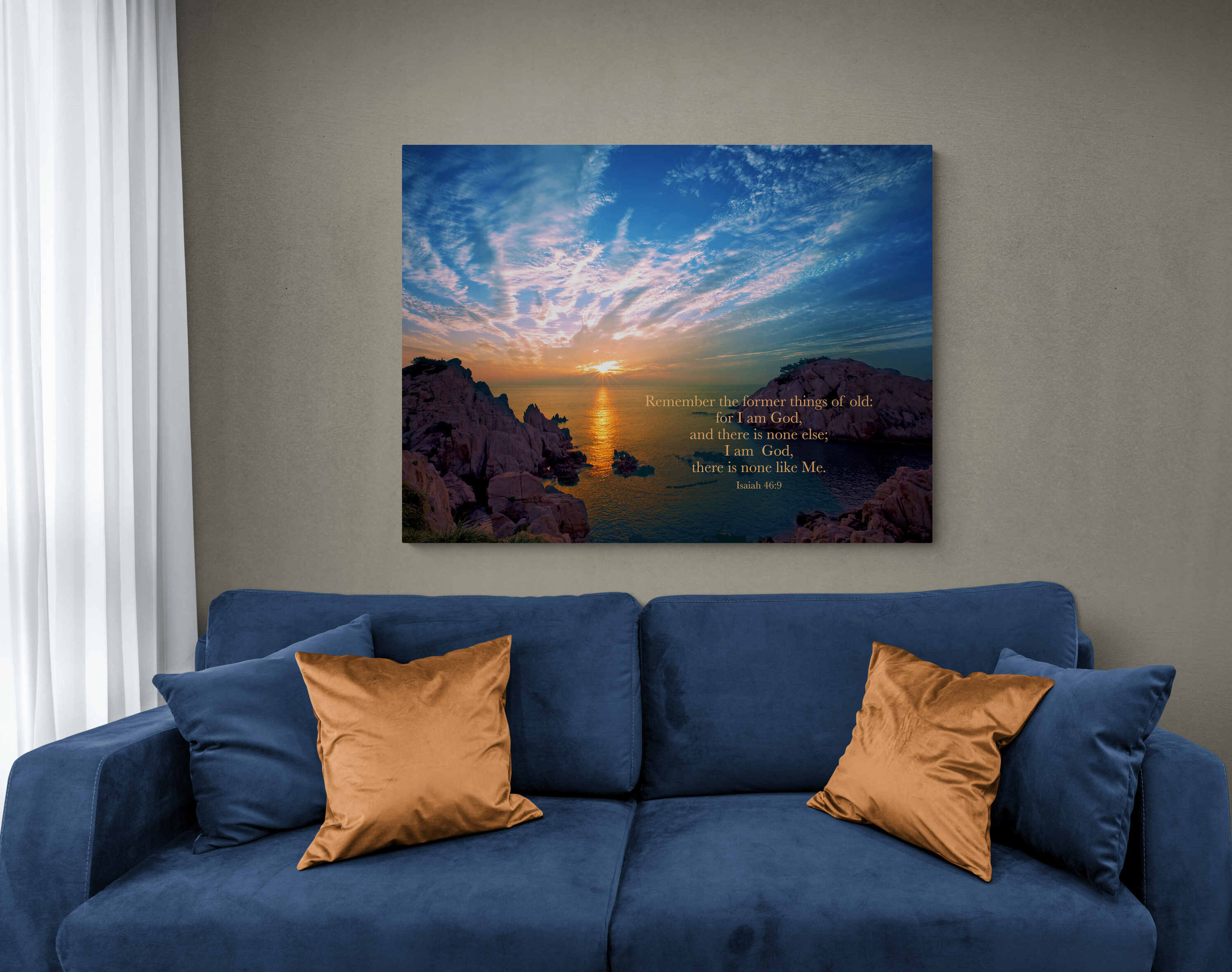 Isaiah 46:9 Wall Print, Bible Verse Wall Art, Inspirational Canvas Wall ...