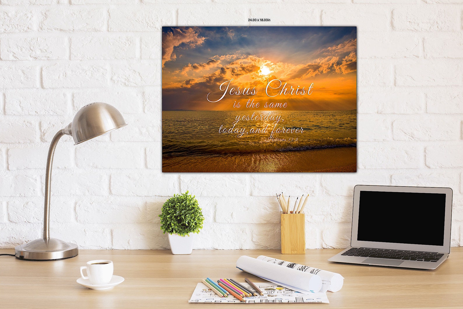 Hebrews 13:8 Wall Art, Jesus Christ the Same, Christian Inspirational ...