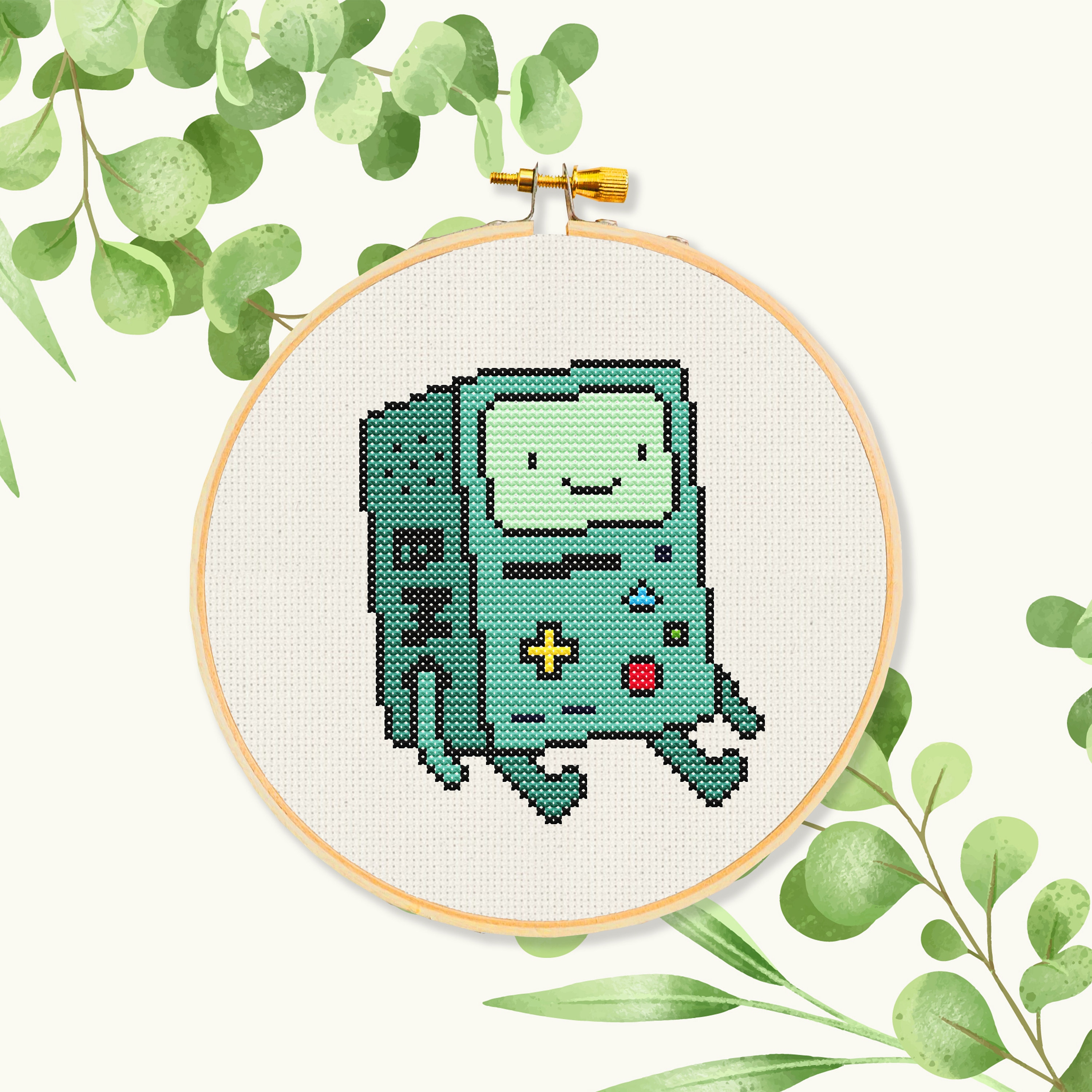 BMO Cross Stitch Pattern PDF, Adventure Time Embroidery Pattern - Etsy