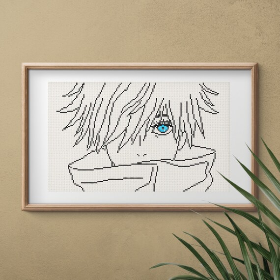Gojo Satoru Cross Stitch Pattern PDF Jujutsu Kaisen | Etsy