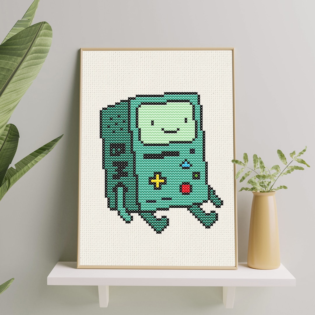 BMO Cross Stitch Pattern PDF, Adventure Time Embroidery Pattern - Etsy