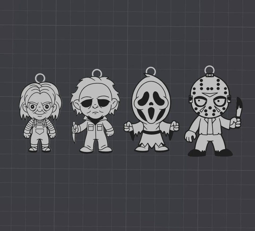 Horror Movie Keychains - 3D Printed Spooky Charms - Etsy