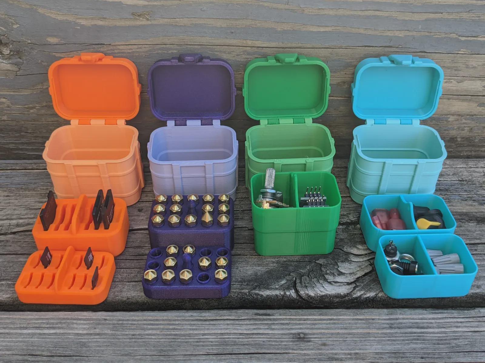 Modular Storage Case, 3D Printable for Batteries and SD Cards (compact ...