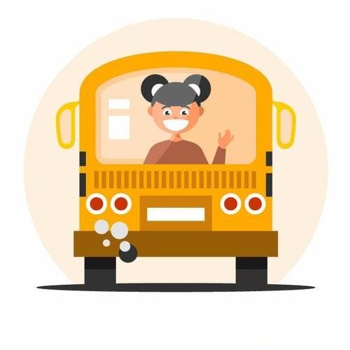 School Bus Clip Art, Playful Girl Cartoon (JPG, Commercial Use) - Etsy