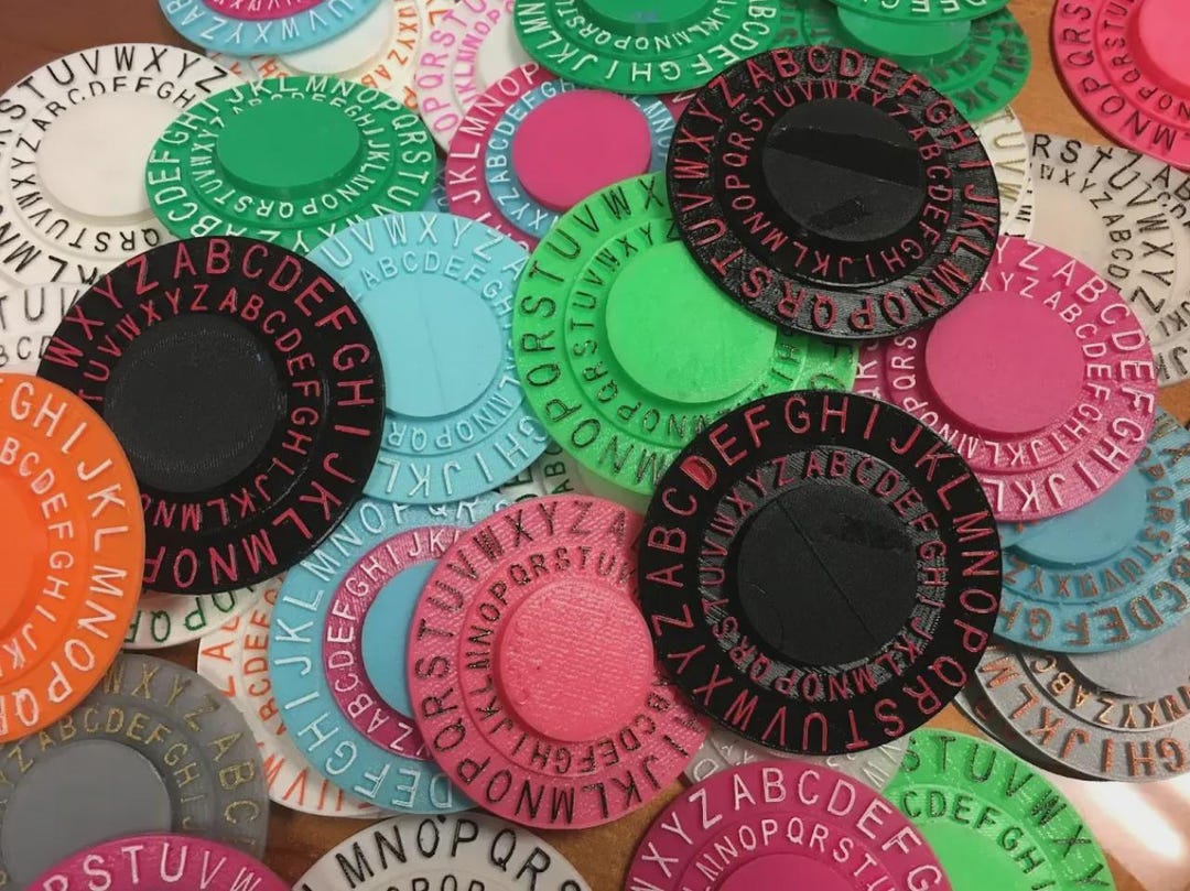 3D Printed Secret Code Wheel - Caesar Cipher Message Decoder | Digital ...