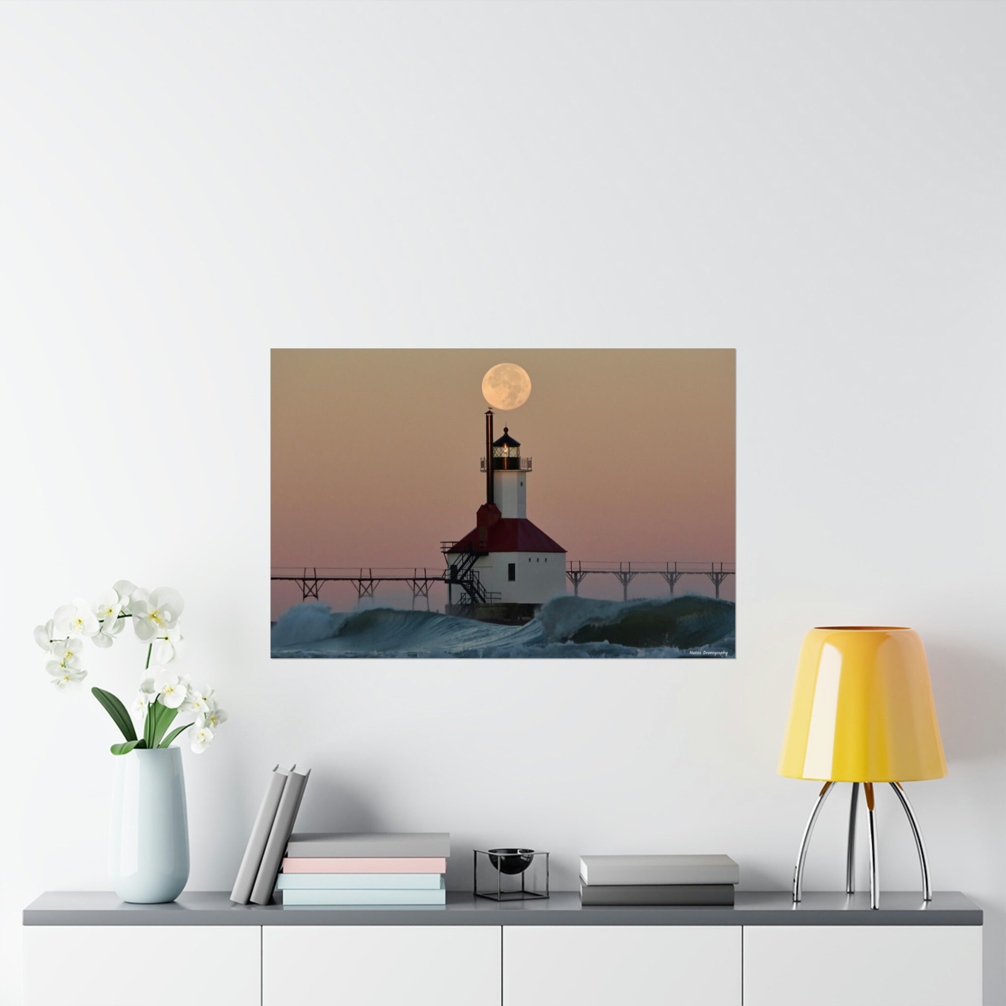 Unframed Poster, Blue Super Moonset, Wall Art, Wall Prints, Rolled up ...