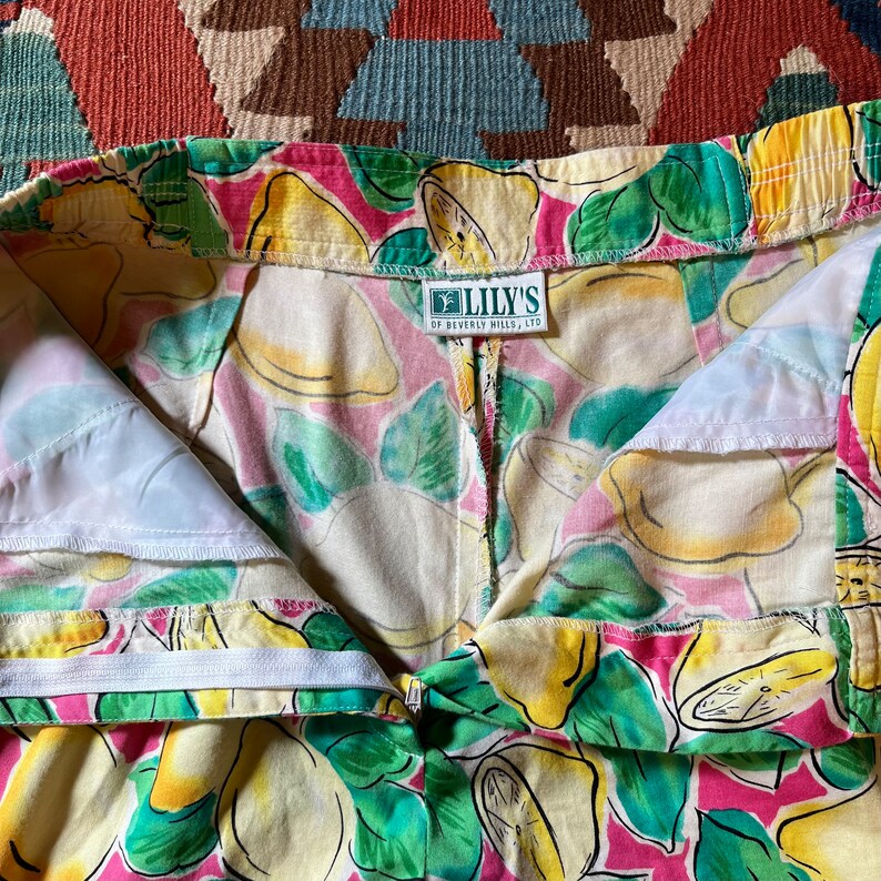 Vintage Lemon Print Tennis Shorts Boardshorts Lily of Beverly Hills Ltd ...