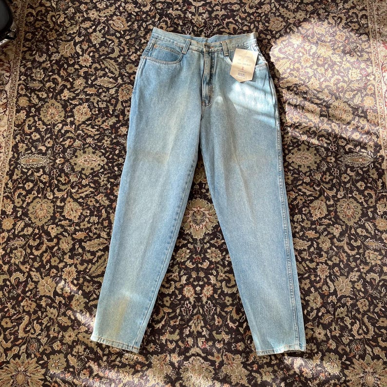 Vintage Deadstock Bill Blass Light Wash Denim Sand Blast Mom Jeans 29 ...
