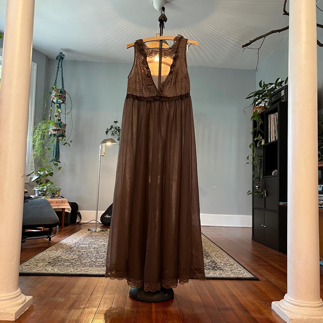Vintage Pippa Dee Brown Lingerie Gown Nightgown XS/S - Etsy