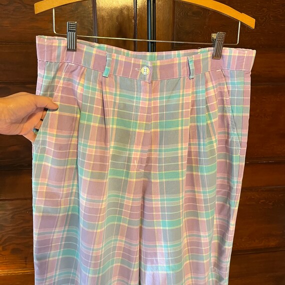 Vintage Janzten Pastel Plaid Cropped Trousers 32” wai… - Gem