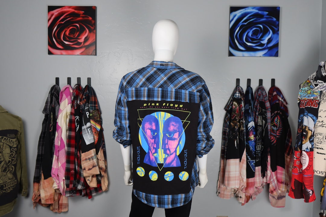 Handmade Upcycled Pink Floyd Flannel Shacket What Do You Want From Me ...