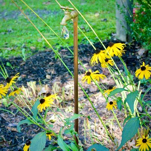 Crystal Droplet Copper Garden Art / Metal Garden Spigot Sculpture ...