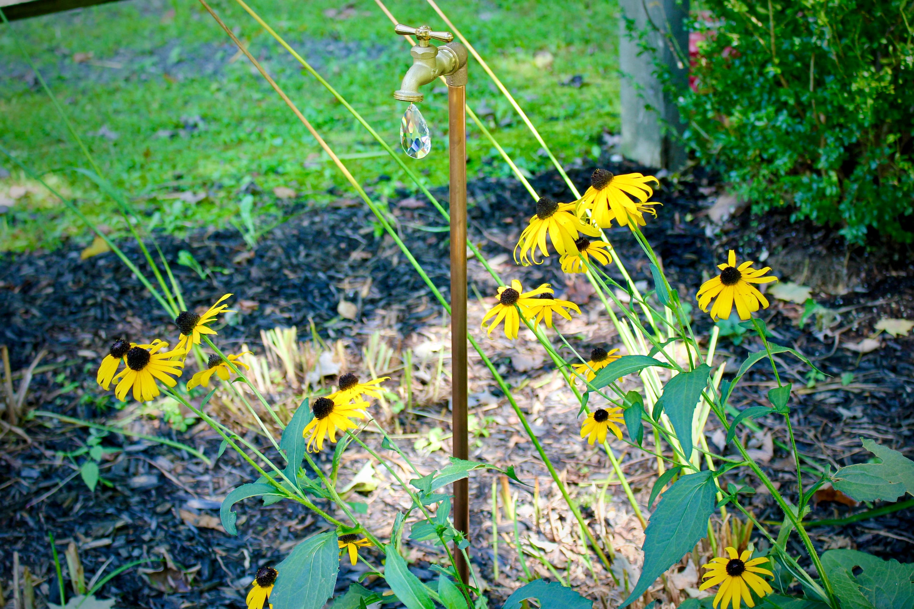 Crystal Droplet Copper Garden Art / Metal Garden Spigot - Etsy